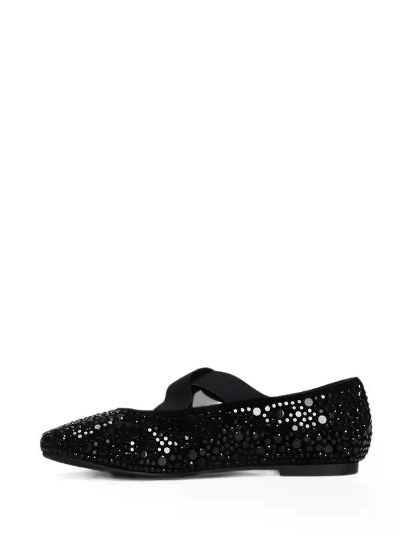 TWENTY FOURHAITCH Aevi Crystal-embellished Crossover-strap Ballet Flats