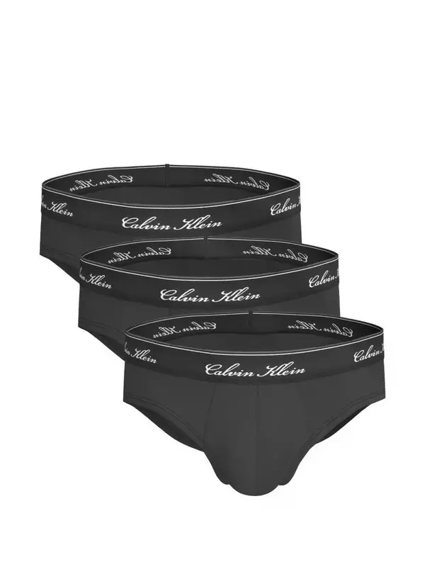Calvin Klein Logo-waistband Briefs - Grey
