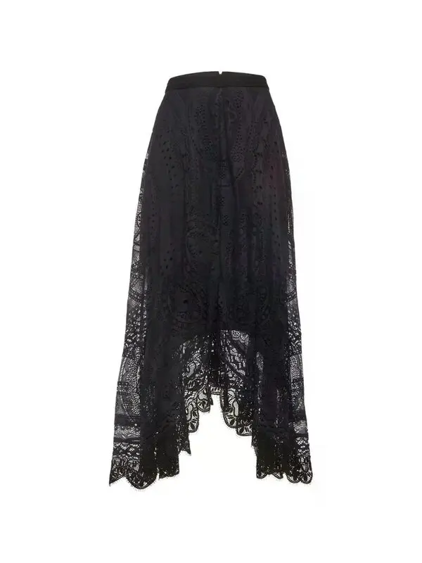 Chloé Asymmetric Lace Midi Skirt