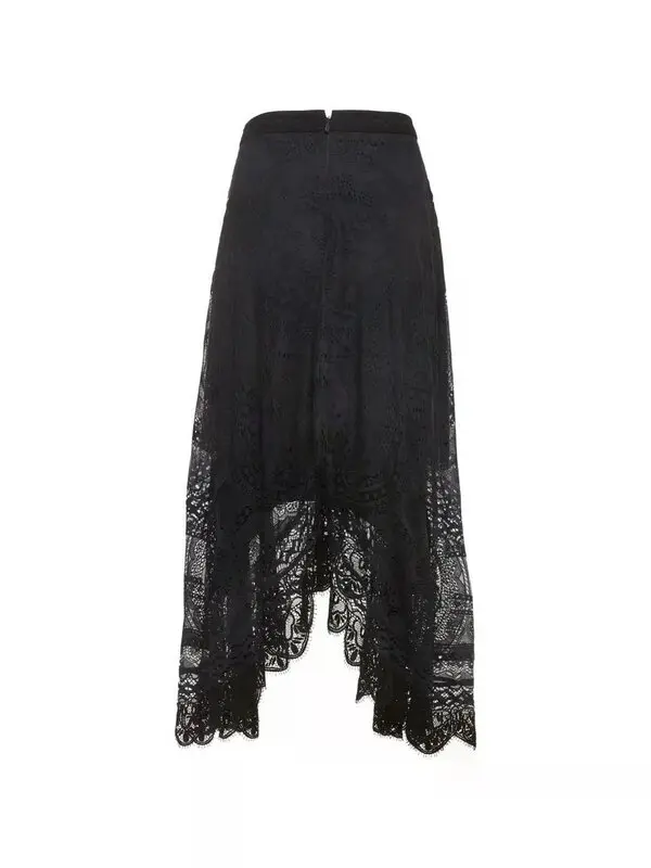 Chloé Asymmetric Lace Midi Skirt