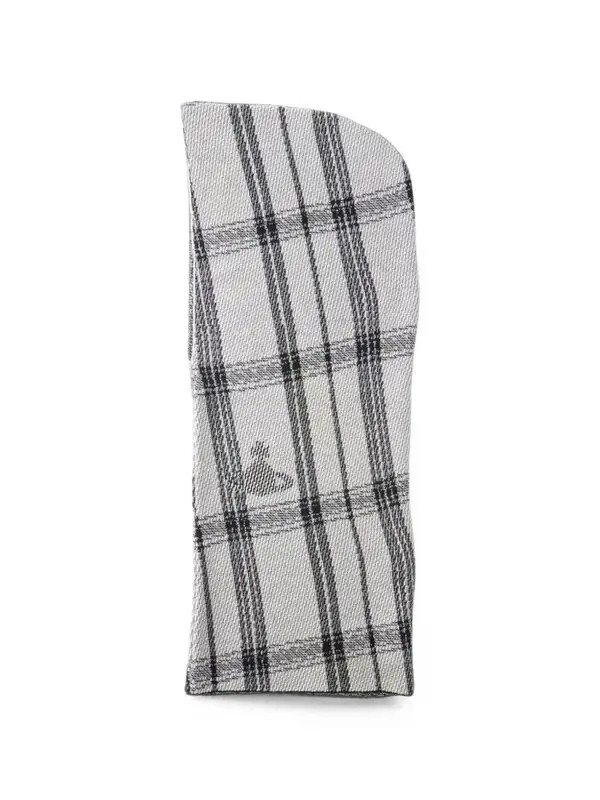 VIVIENNE WESTWOOD Bi Tartan Orb-motif Hood Scarf - Grey