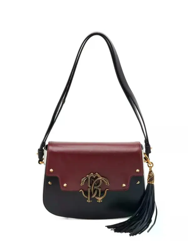 Roberto Cavalli Mirror Snake Tassel Shoulder Bag