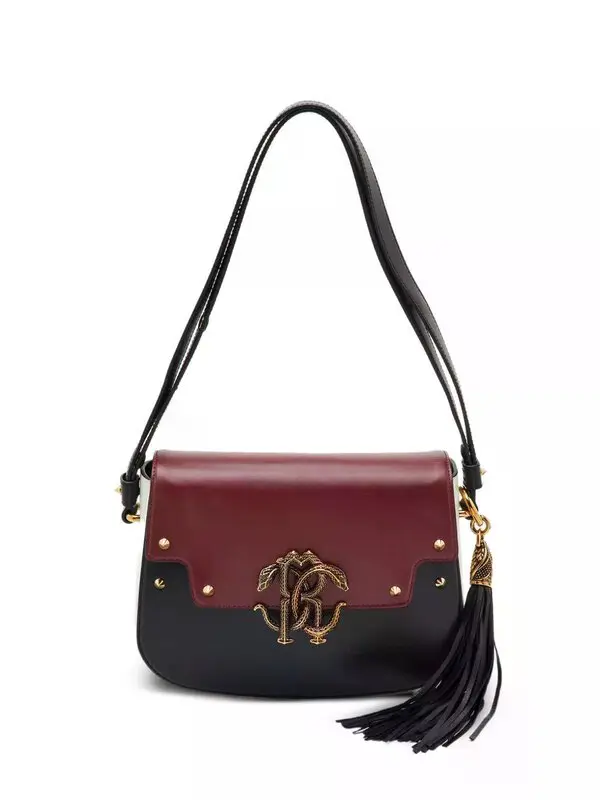 Roberto Cavalli Mirror Snake Tassel Shoulder Bag - Red