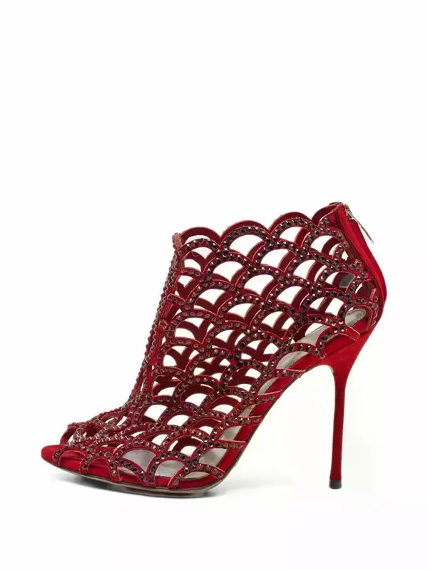 SERGIO ROSSI Crystal-embellished Ankle Boots