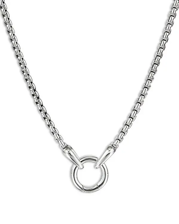 David Yurman Smooth Amulet Box Chain Necklace In Sterling 2.7mm