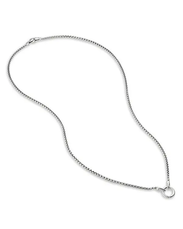 David Yurman Smooth Amulet Box Chain Necklace In Sterling 2.7mm