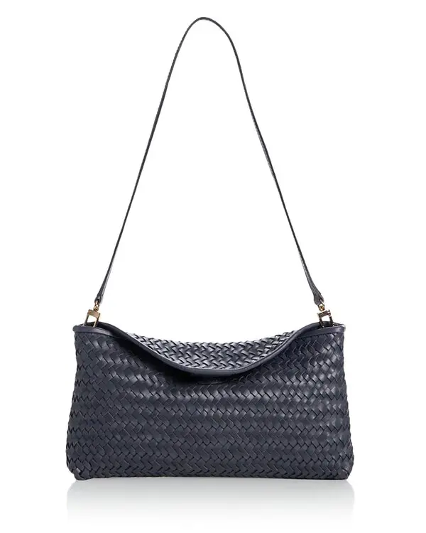 Madewell Lid Top Woven Leather Clutch - Nighttime