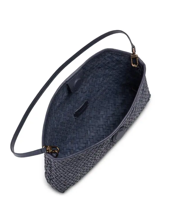 Madewell Lid Top Woven Leather Clutch - Nighttime