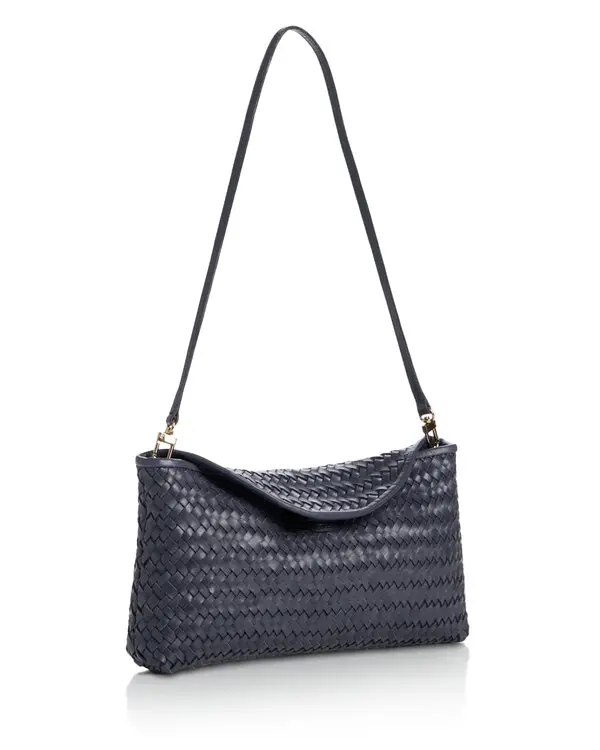Madewell Lid Top Woven Leather Clutch - Nighttime