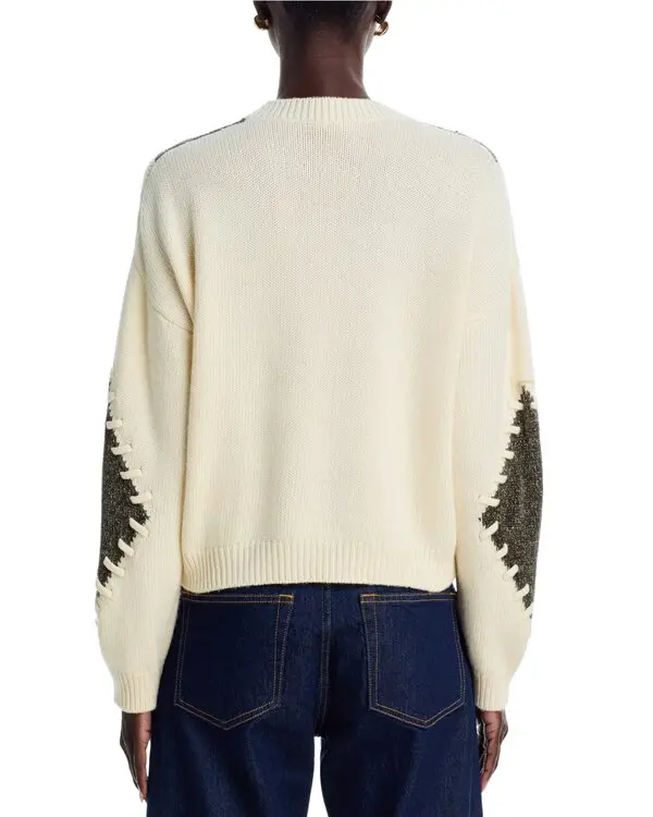 EMME Wool Blend Whipstitched Argyle Sweater