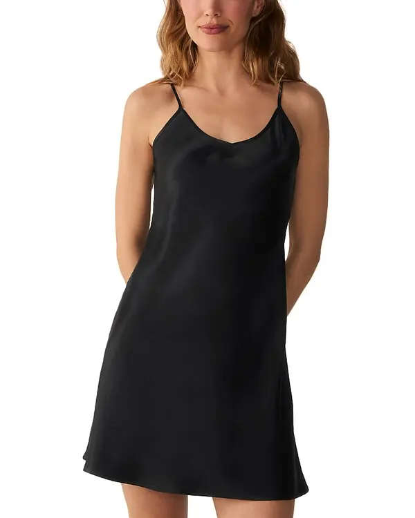 PETITE PLUME Bijou Silk Mini Slip - Black
