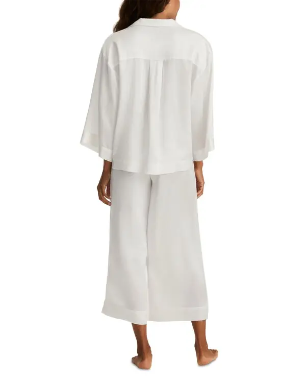 PETITE PLUME Olivia Silk Shirt & Wide Leg Pants Pajama Set