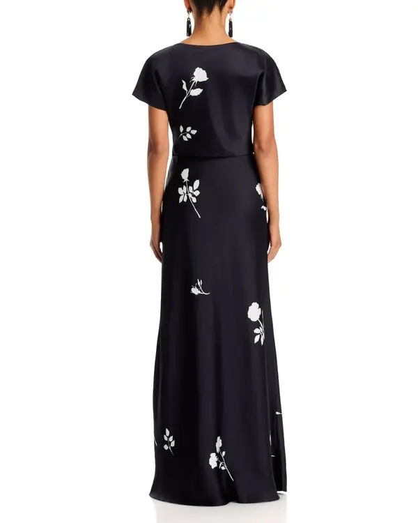 Lafayette 148 New York Floral Floor Length Gown