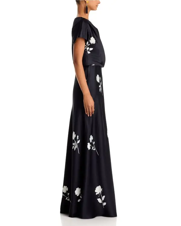 Lafayette 148 New York Floral Floor Length Gown