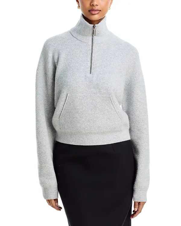 Victoria Beckham Half Zip Wool Blend Sweater