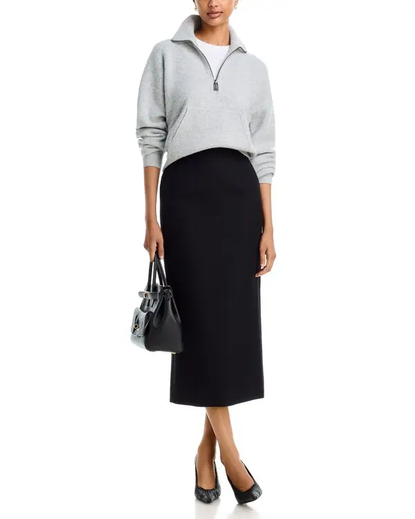 Victoria Beckham Half Zip Wool Blend Sweater