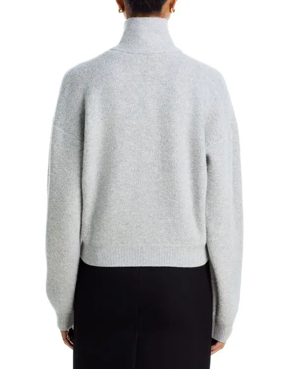 Victoria Beckham Half Zip Wool Blend Sweater
