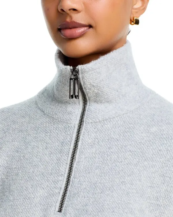 Victoria Beckham Half Zip Wool Blend Sweater