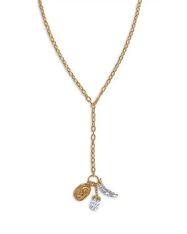 Chloé Bloomcraft Triple Charm Lariat Necklace, 29.5