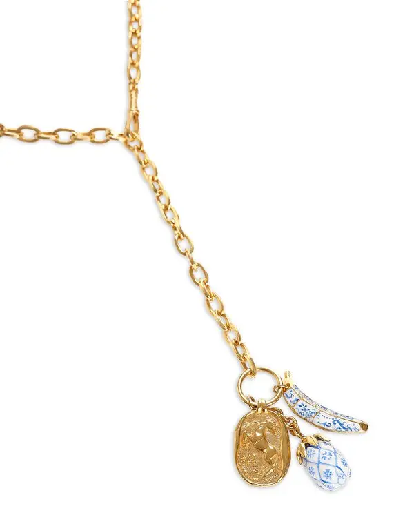 Chloé Bloomcraft Triple Charm Lariat Necklace, 29.5
