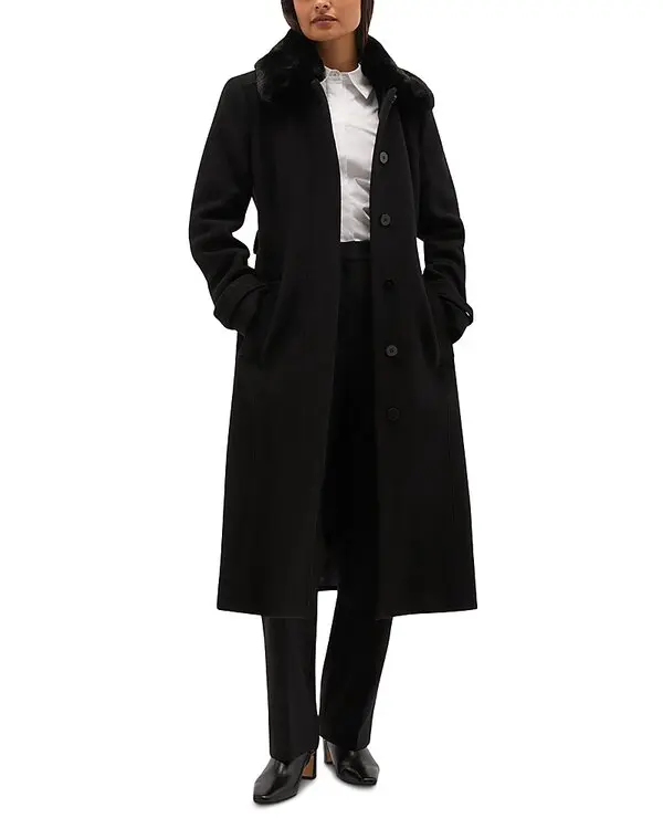 HOBBS LONDON Martina Wool-blend Belted Coat
