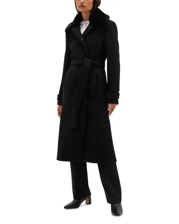 HOBBS LONDON Martina Wool-blend Belted Coat