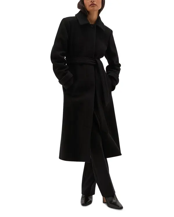 HOBBS LONDON Martina Wool-blend Belted Coat