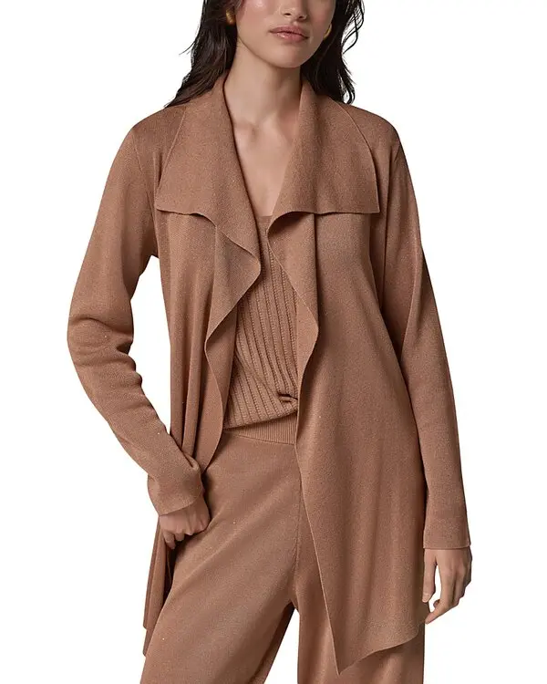 Donna Karan New York Long Sleeve Wrap Cardigan - Camel