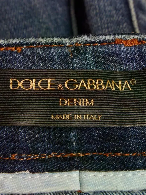 Dolce & Gabbana Embellished High-waisted Straight-leg Jeans
