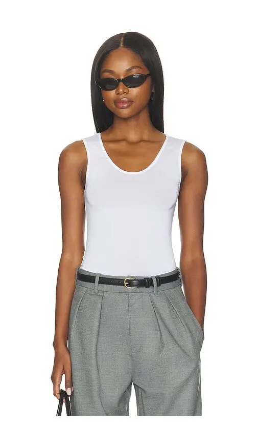 Renggli Scoop Neck Tank Top In White