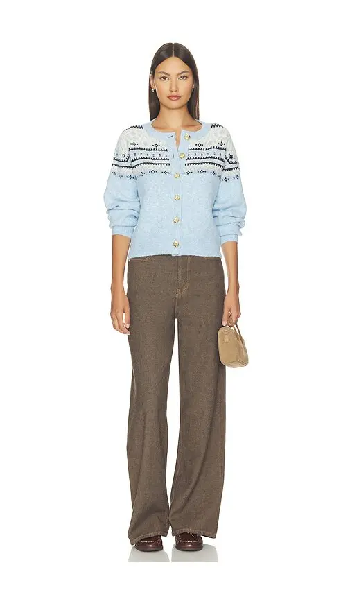 Generation Love Hilda Fairisle Cardigan In Blue