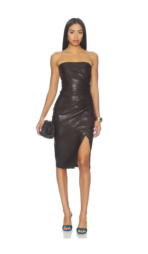 Generation Love Kaycie Faux Leather Dress In Brown