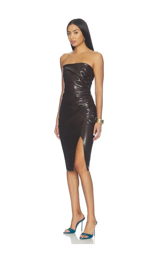Generation Love Kaycie Faux Leather Dress In Brown