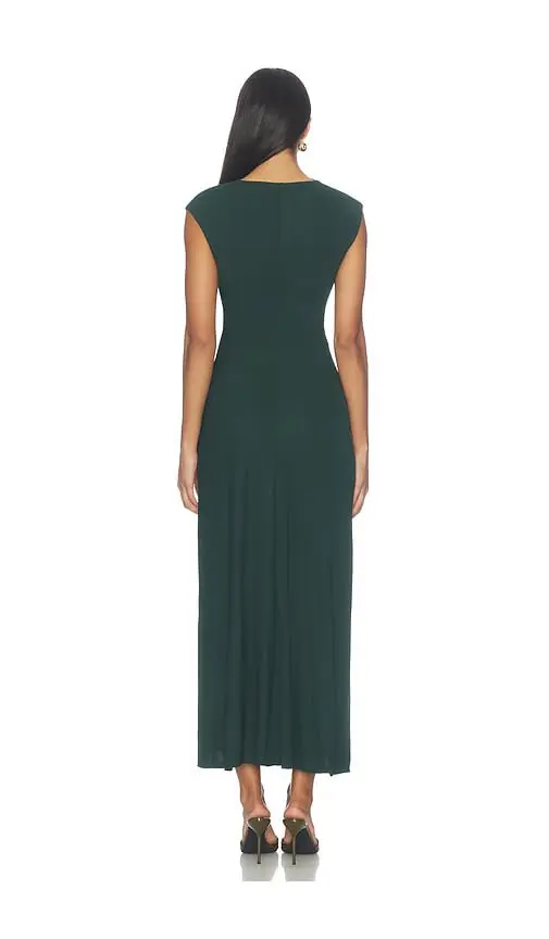 Simkhai Acacia Draped Jersey Midi Dress In Green