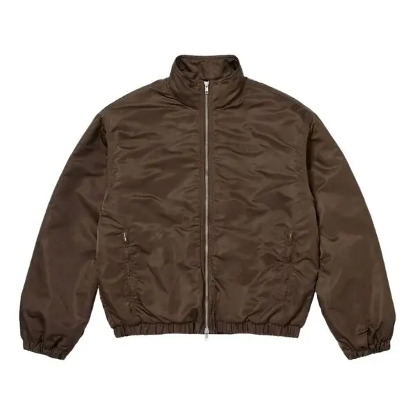 Supreme Fw26 Stand Collar Lined Nylon Jacket - Brown