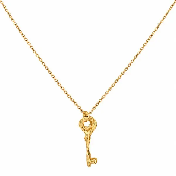 DE ROMS The Unfolding Molten Large Key Necklace Vermeil