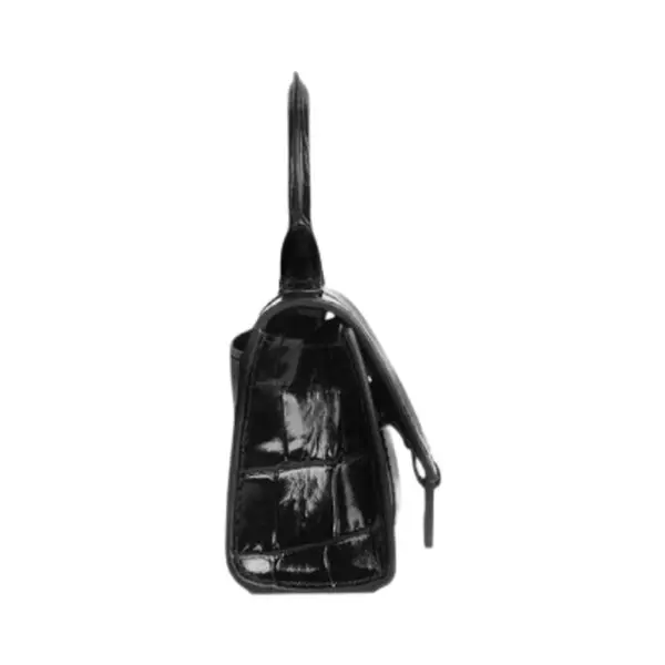 Balenciaga Crocodile Embossed Calfskin Hourglass Mini Handbag