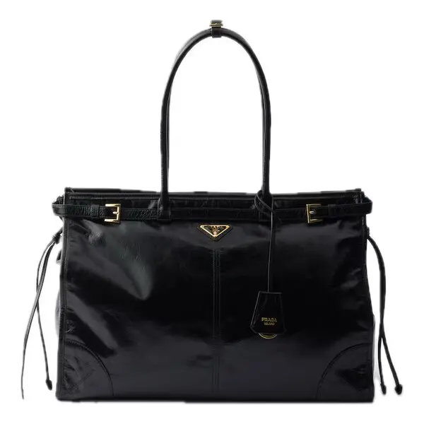 Prada Extra Large Leather Handbag - Black