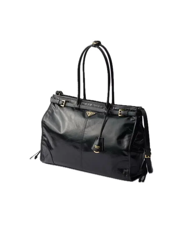 Prada Extra Large Leather Handbag - Black