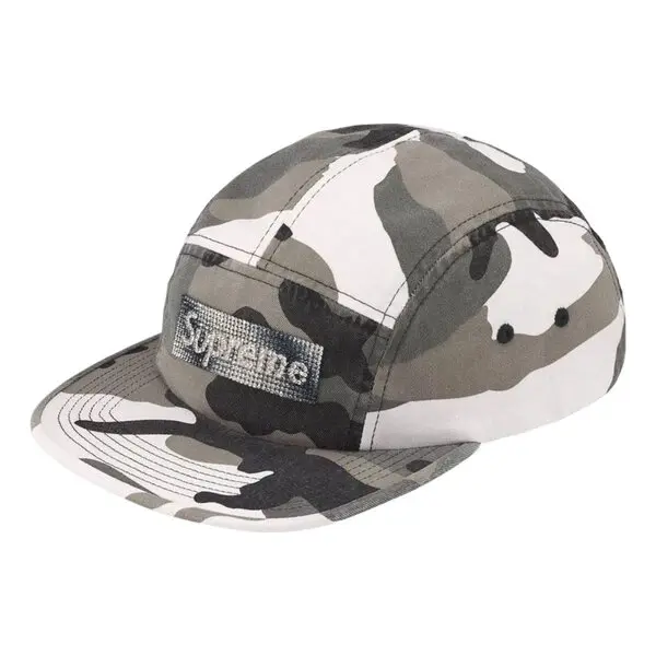 Supreme Fw26 Rhinestone Label Camp Cap - Snow Camo