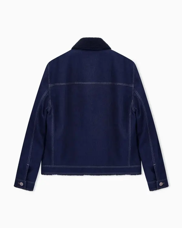 Giorgio Armani Blouson Jacket Regular Fit Wool-blend Denim Drill