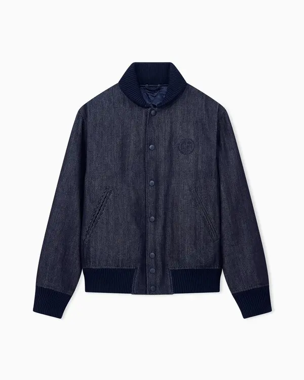 Giorgio Armani Padded Jacket In Brushed Denim Denim Collection