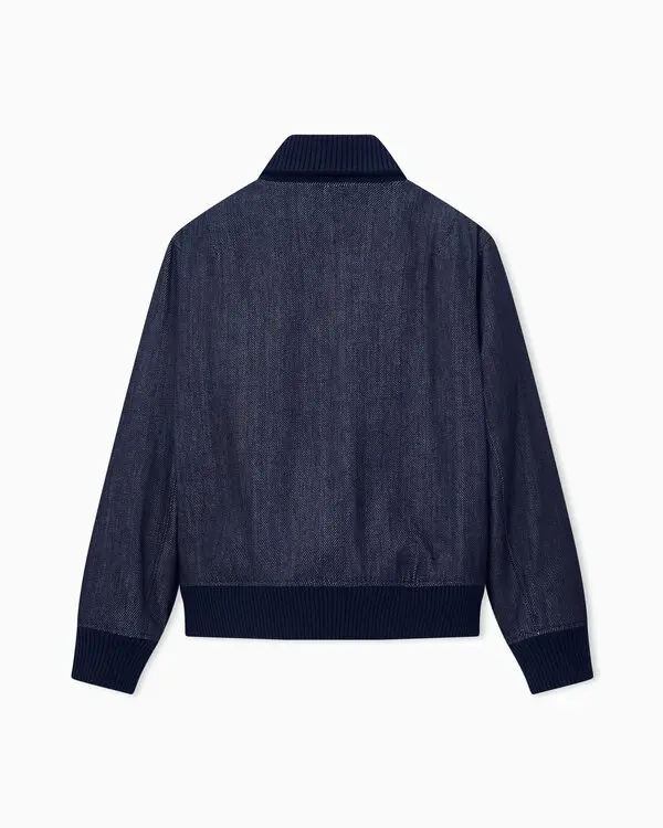 Giorgio Armani Padded Jacket In Brushed Denim Denim Collection