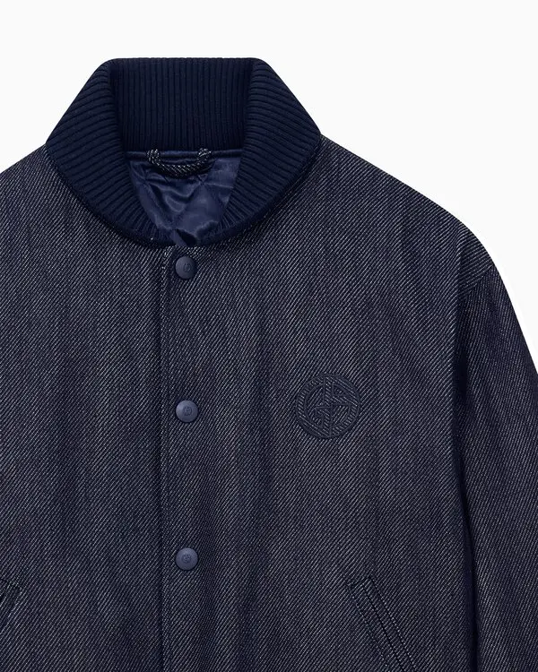 Giorgio Armani Padded Jacket In Brushed Denim Denim Collection