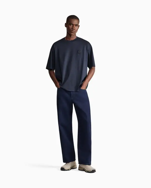 Giorgio Armani Oversized Fit T-shirt In Light Mercerized Cotton Interlock