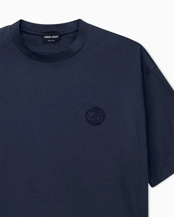 Giorgio Armani Oversized Fit T-shirt In Light Mercerized Cotton Interlock
