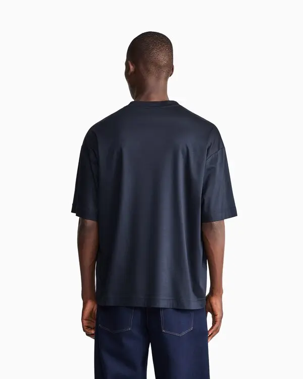 Giorgio Armani Oversized Fit T-shirt In Light Mercerized Cotton Interlock