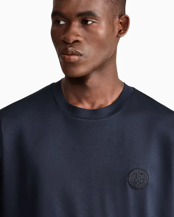 Giorgio Armani Oversized Fit T-shirt In Light Mercerized Cotton Interlock