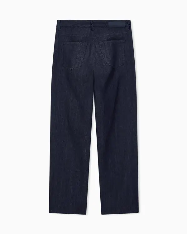 Giorgio Armani Five-pocket Oversized Jeans In Brushed Cotton Denim Collection