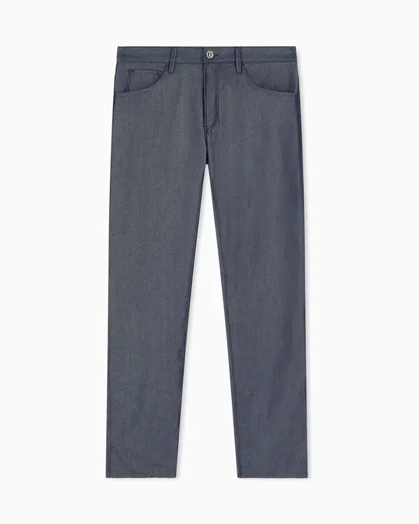 Giorgio Armani Regular Fit 5-pocket Pants In Silk-blend Denim Twill